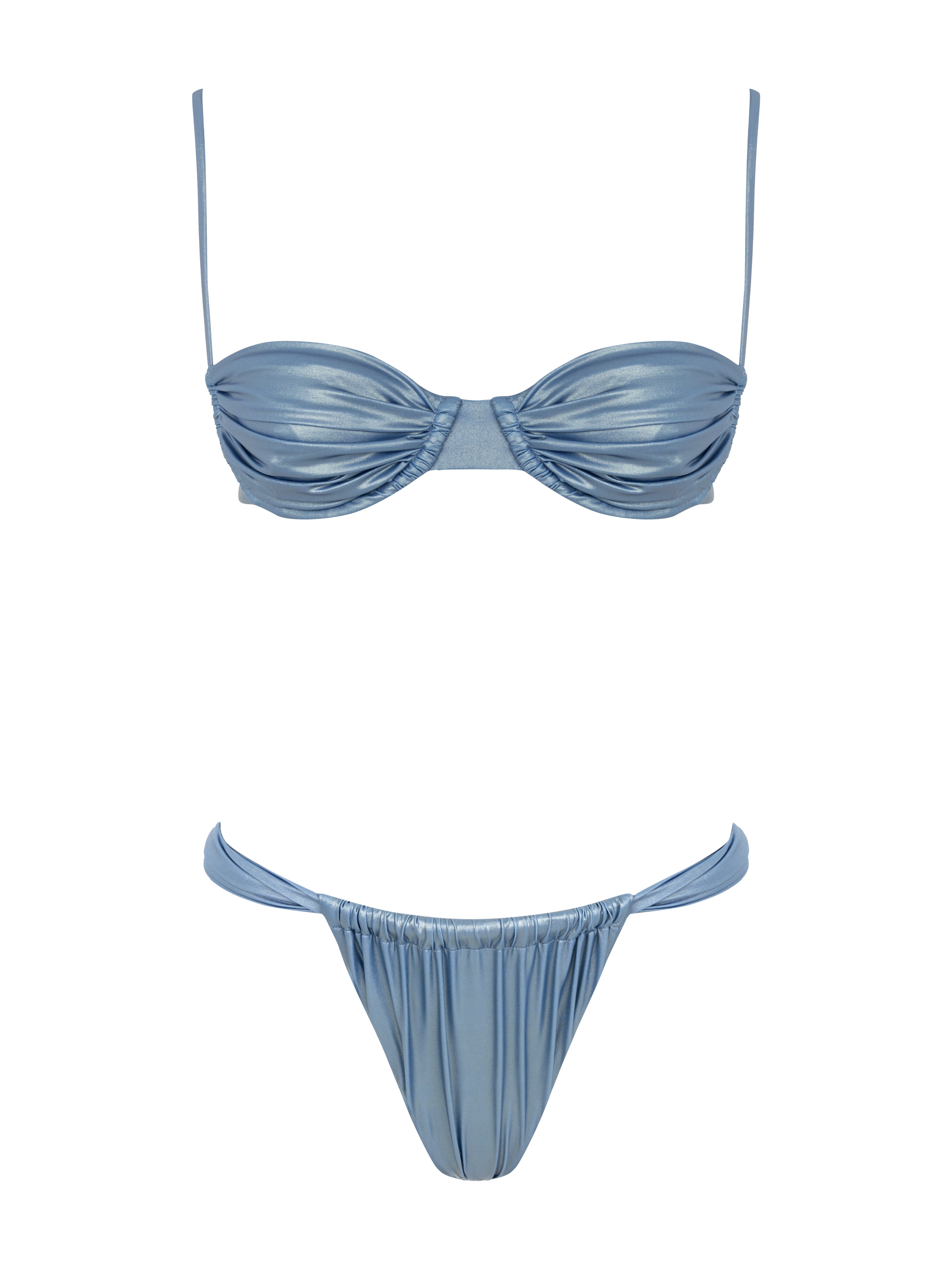 BALCONETTE METALLIC BLUE BIKINI SET – LILYROSE INT